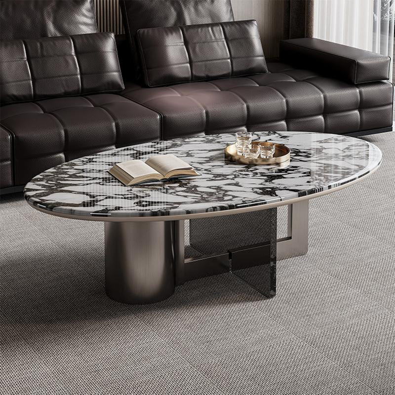 The Invincibles home Light luxury oval marble coffee table living room | Wayfair